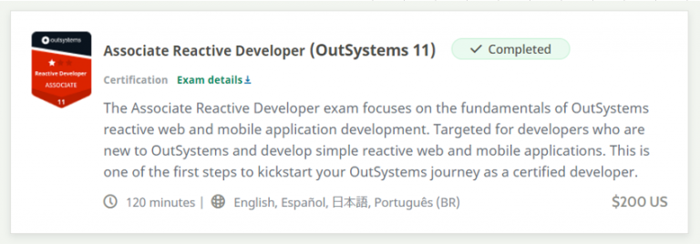 OutSystems認定試験Associate Reactive Developer （OutSystems 11）を受験してみた | MISO